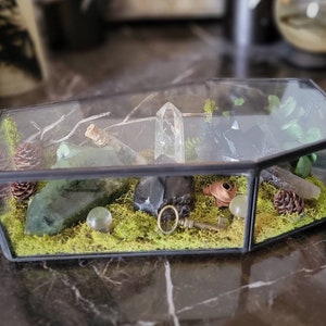 Coffin Crystal Garden Crystal Terrarium Casket Box Terrarium Glass ...