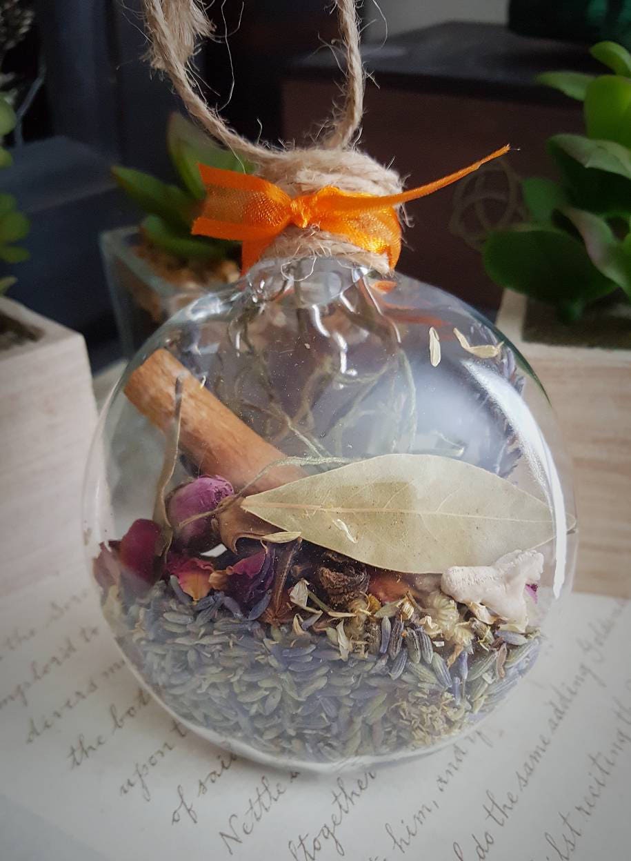 New Home Blessing Ornament Witch Ball Herbal Blessing | Etsy