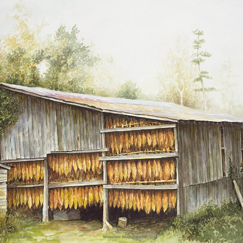 Tobacco Barn Painting - Etsy