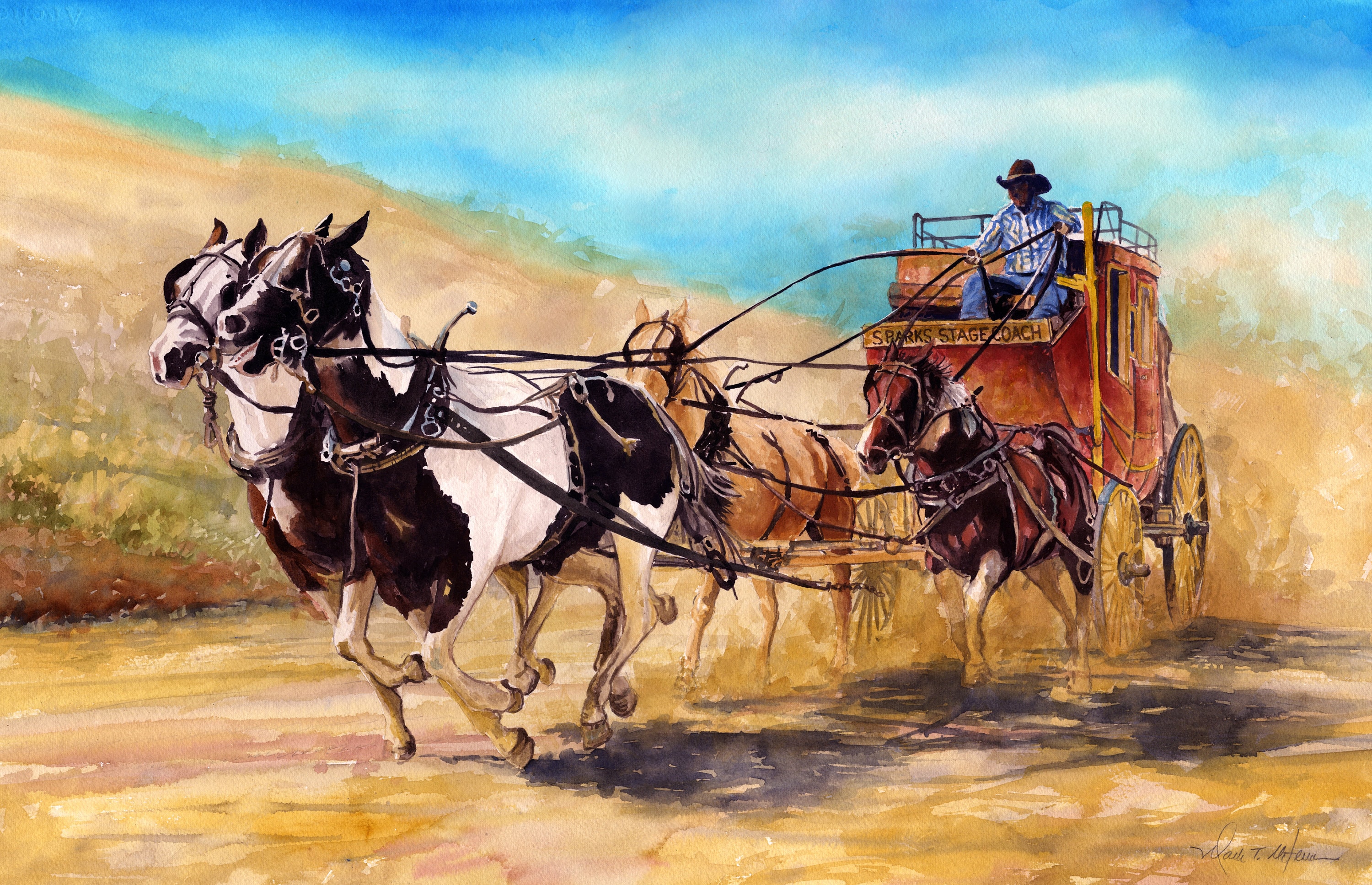 Artist-signed Print of "stagecoach" by Watercolorist/fine Artist: Mark ...