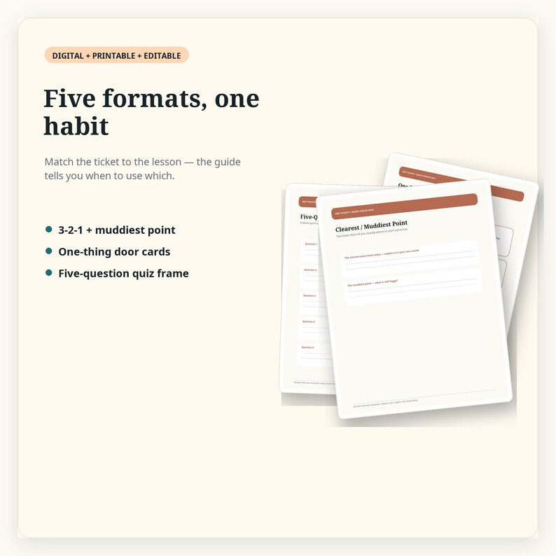 Editable Exit Tickets Quick Checks Formative Assessment Pack (PDF DOCX ...