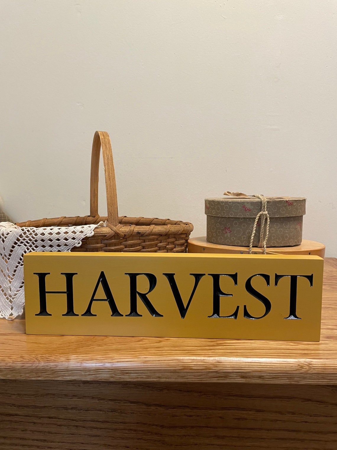 Primitive Harvest Sign Antique Gold With Black Rustic Fall | Etsy