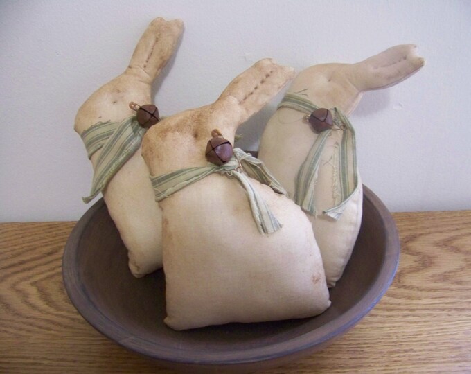 Primitive Easter Bunny Bunny Bowl Filler Rustic Easter Primitive Spring farmhouse Spring Easter ...