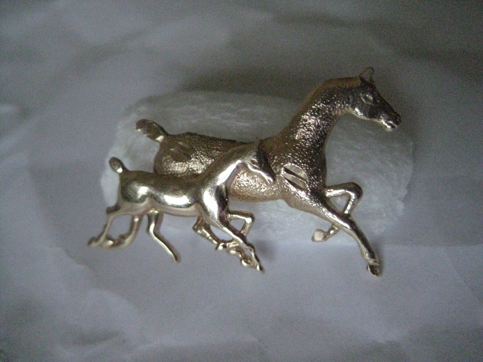 Horse 14K Solid Yellow Gold Tie Tack Lapel Pin Vintage Karat KT Horses ...