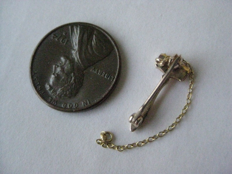Gavel Hammer & Chain 14K Solid Yellow Gold Lapel Pin Vintage Karat KT ...