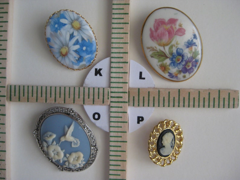 Each Vintage Flower Cameo Circle Filigree Gold Silver Copper | Etsy