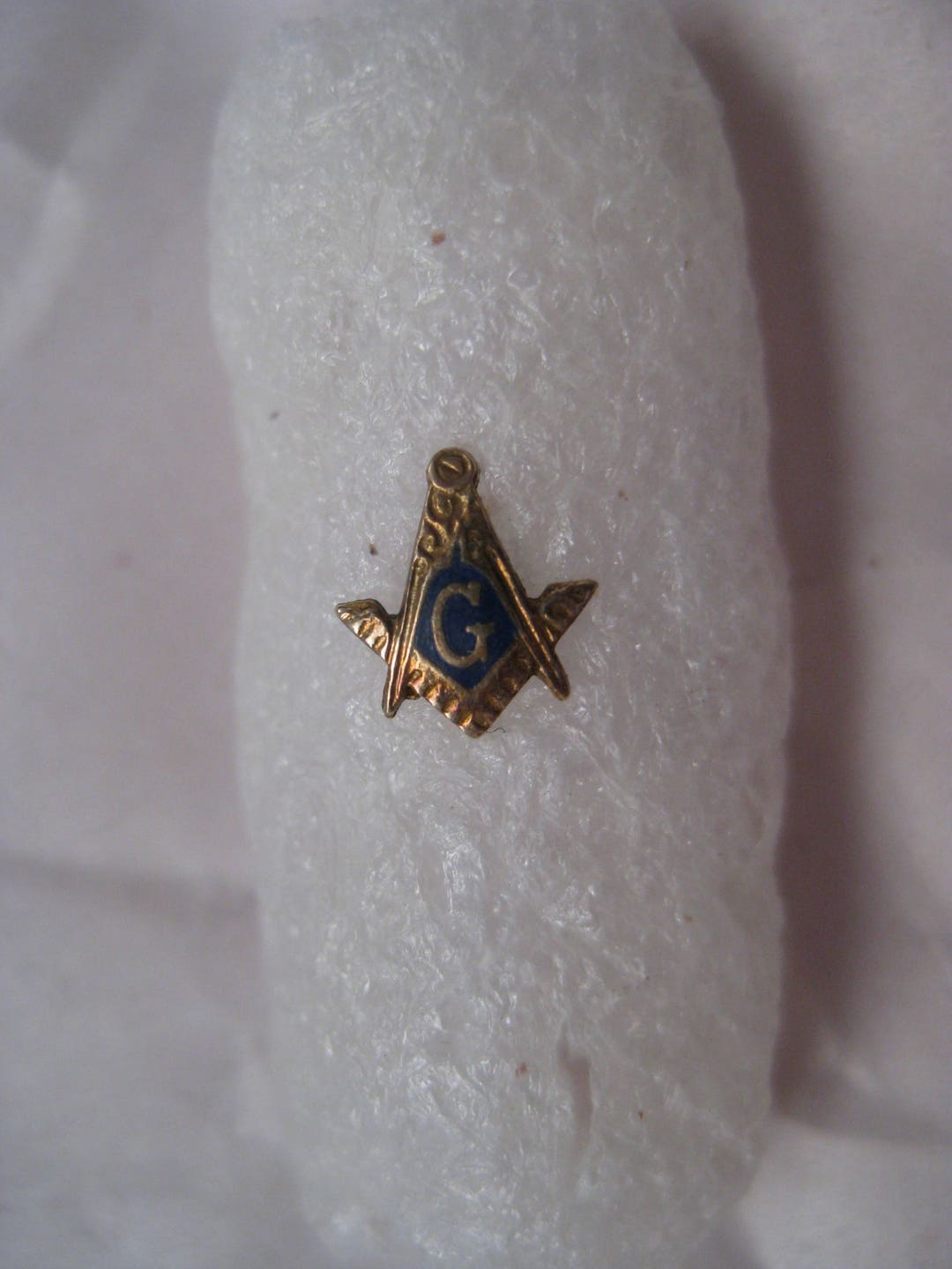 Masonic 10K Solid Yellow Gold Pin Tie Tack Lapel Vintage Enamel Karat ...