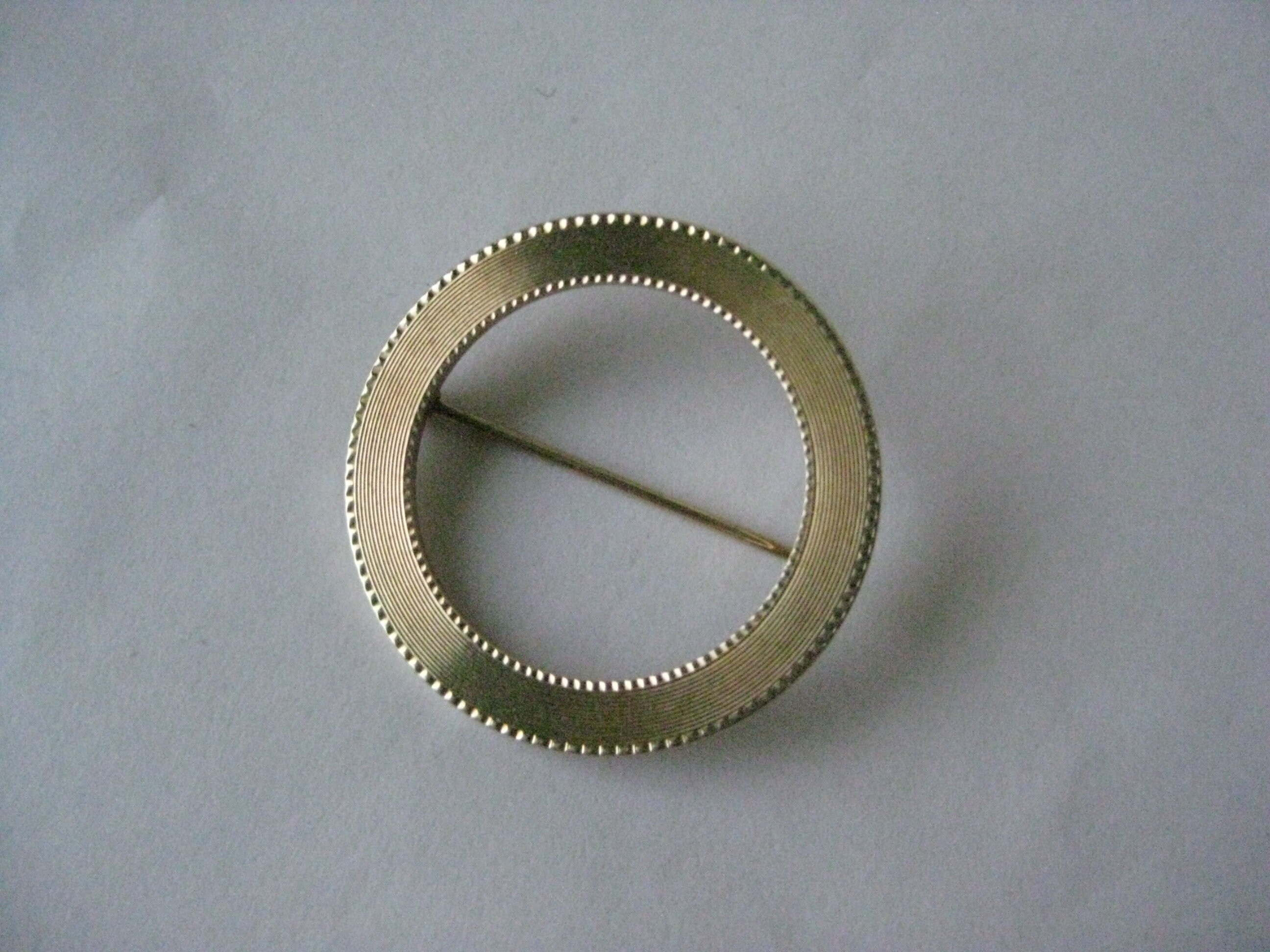 Circle 14k Yellow Gold Pin Solid Brooch Vintage Karat KT Round | Etsy