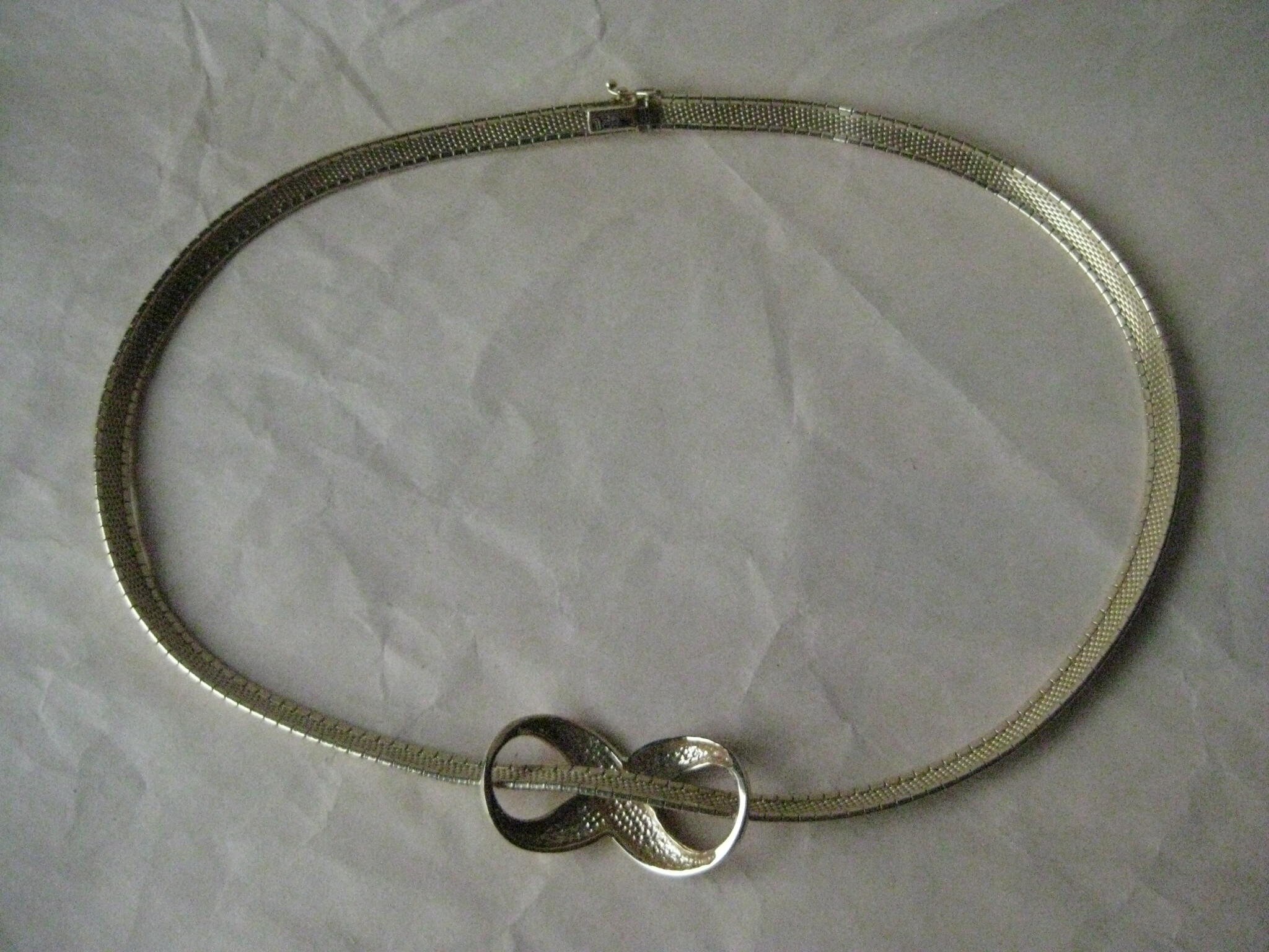 14K Omega Infinity Slide Yellow Gold Necklace Karat KT Solid - Etsy