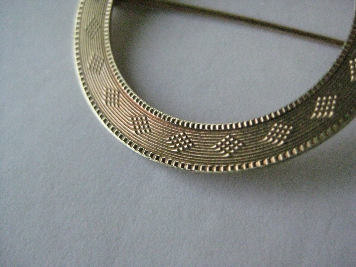 Circle 14k Yellow Gold Pin Solid Brooch Vintage Karat KT Round - Etsy