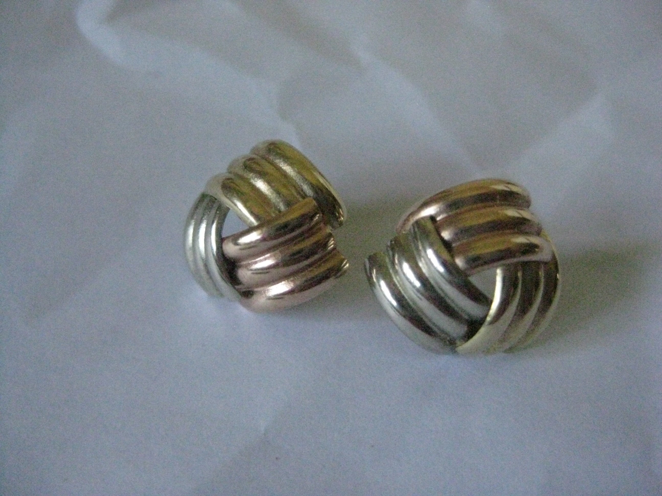 14K Tri Color Post Yellow White Rose Gold Earrings Vintage Milor Karat ...
