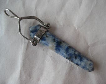 Blue Lapis Inlay Stone Sterling Pendant Silver Vintage 925 - Etsy