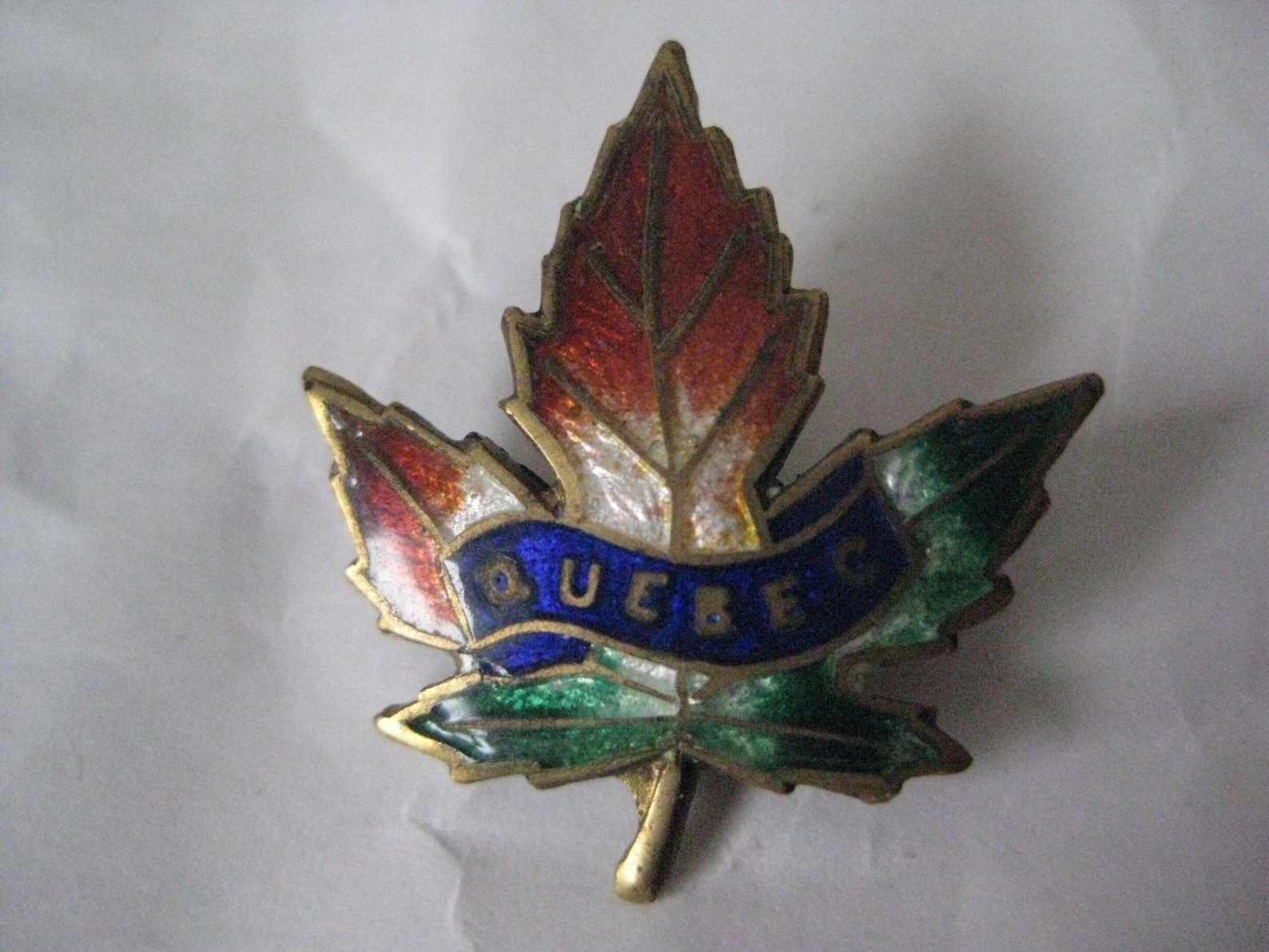 Quebec Maple Leaf Enamel Sterling Brooch Pin Gold Vintage 925 | Etsy