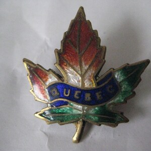 Quebec Maple Leaf Enamel Sterling Brooch Pin Gold Vintage 925 - Etsy