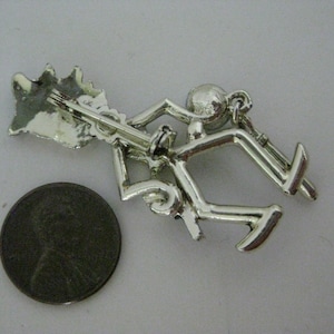 Police Man Cop Blue Dangle Club Brooch Pin Vintage Silver - Etsy