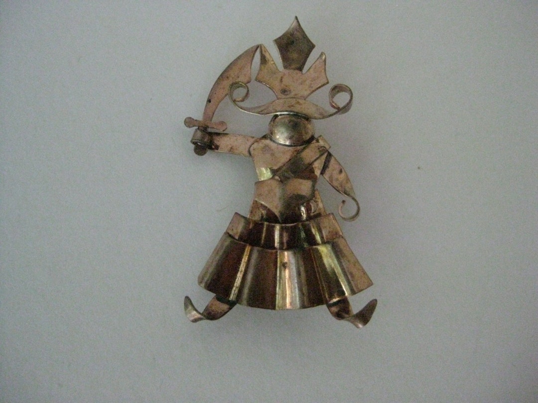Samurai Rose Gold Brooch Pin Vintage Puffy Robotic Asian - Etsy