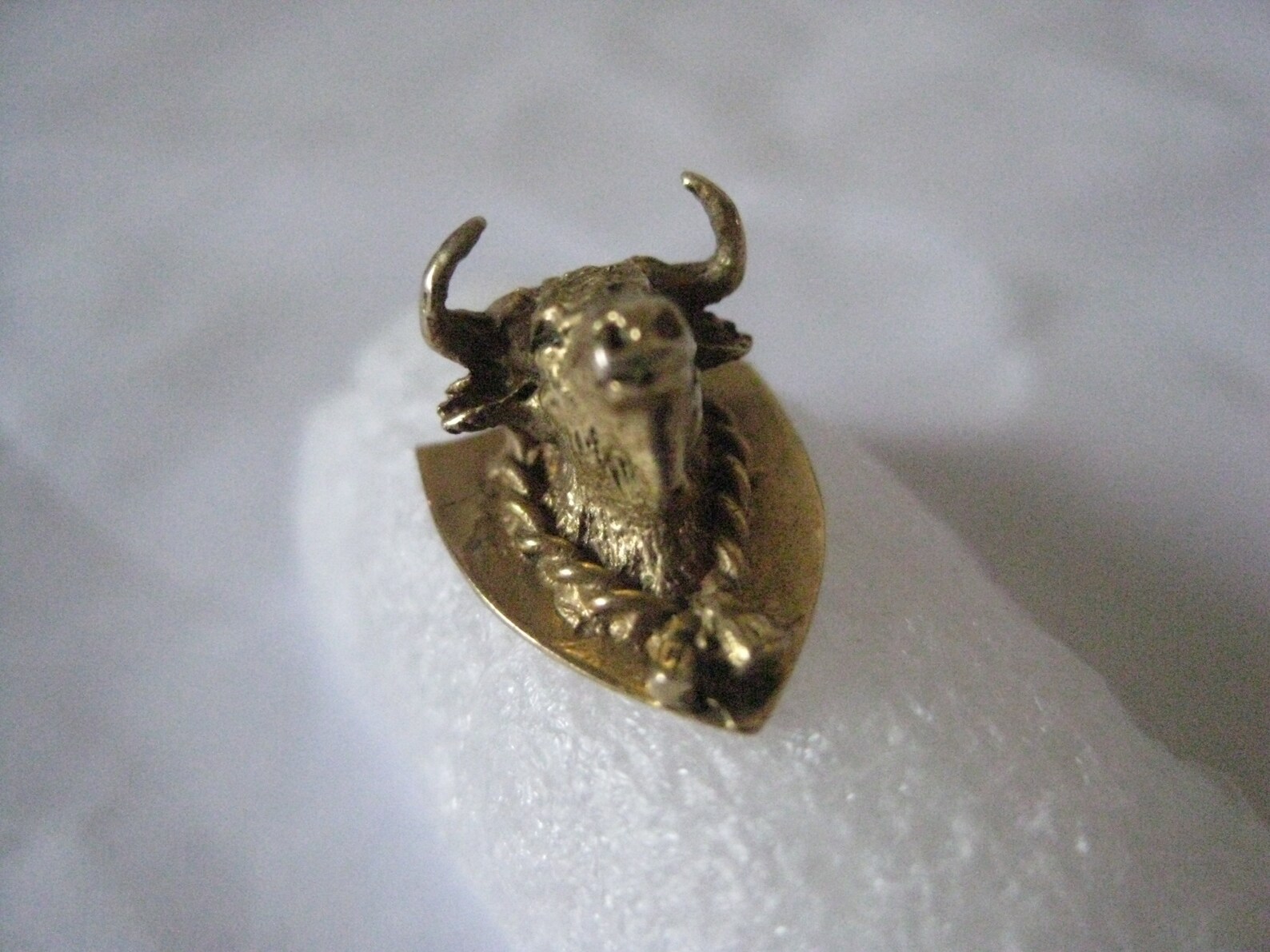 Bull 14K Yellow Gold Solid Pin Tie Tack Vintage Karat KT Lapel | Etsy