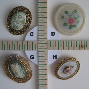 Each Vintage Flower Cameo Circle Filigree Gold Silver Copper | Etsy