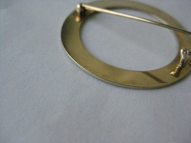 Circle 14k Yellow Gold Pin Solid Brooch Vintage Karat KT Round - Etsy