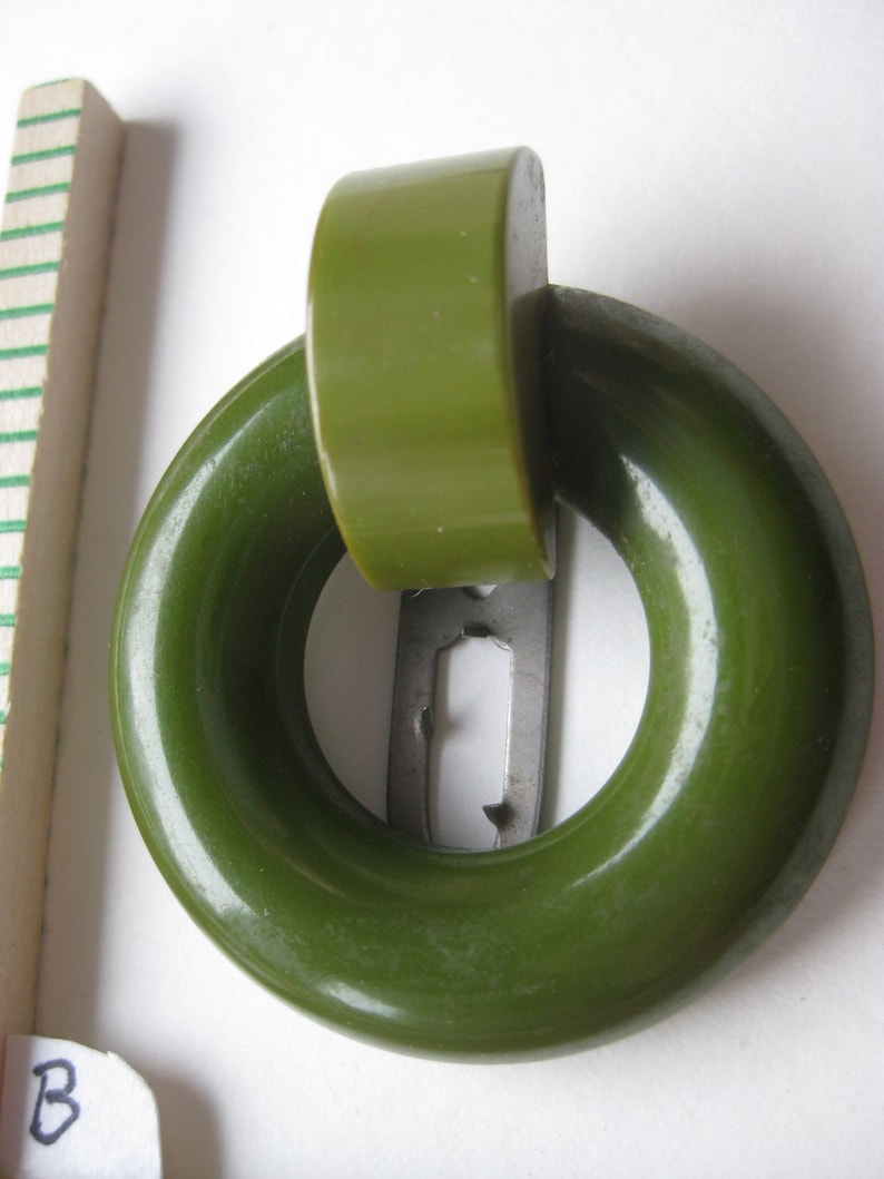 Each Bakelite Dress Clip Vintage Green Carved | Etsy