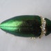 Real Beetle Green Iridescent Rhinestone Clear Red Brooch Pin Gold ...