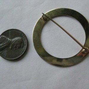 Circle 14k Yellow Gold Pin Solid Brooch Vintage Karat KT Round - Etsy