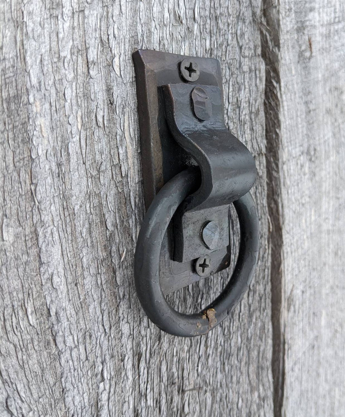 Single Small Braised Round Ring Hand Forged Handle Door Pull - Etsy