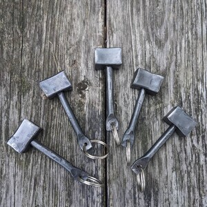 Hand Forged Steel Thor's Hammer Keychain, Blacksmith Made - Etsy