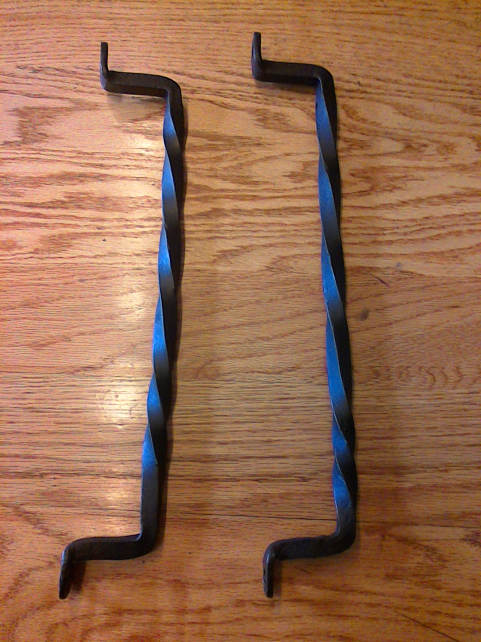 Set of 2 Large Twisted Hand Forged Handles or Door Pulls - Etsy Canada