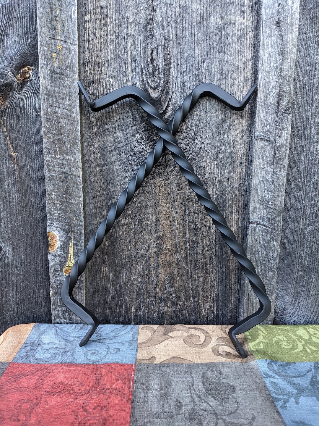 Set of 2 Large Twisted Hand Forged Handles or Door Pulls - Etsy