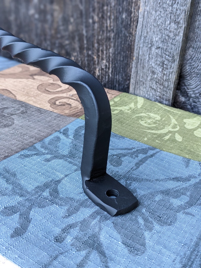 Set of 2 Large Twisted Hand Forged Handles or Door Pulls - Etsy