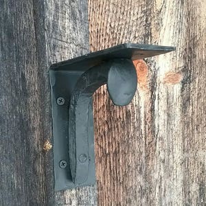 Set of 2 Hand Forged Blacksmith Made Wall Shelf Brackets With Real ...