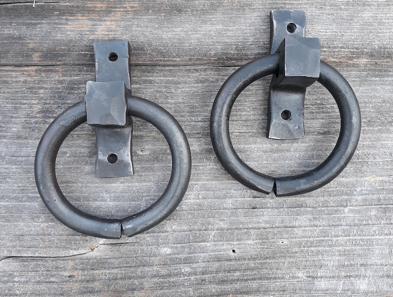 Set of 2 Round Ring Hand Forged Handles Door Pulls Door - Etsy Canada