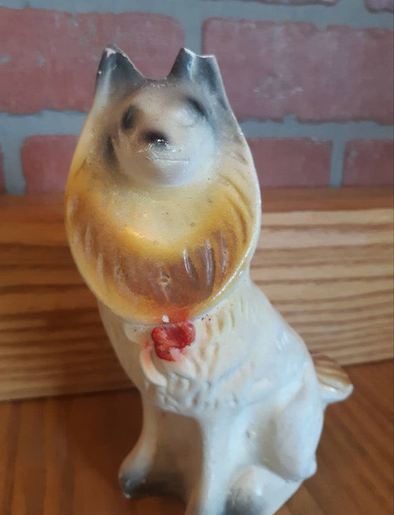 Vintage Carnival Chalkware Collie Dog | Etsy
