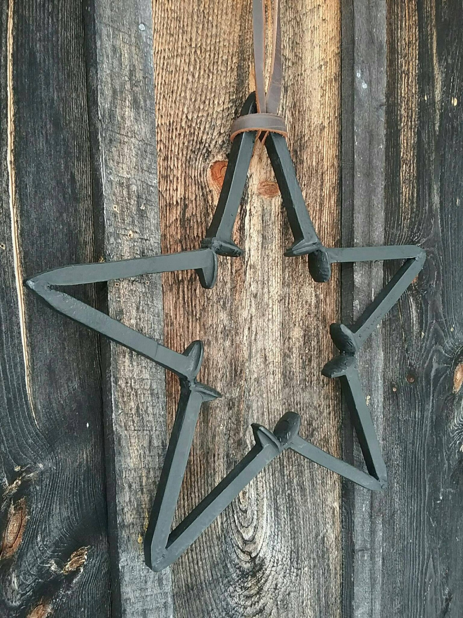 Rustic Repurposed Railroad Spike Barn Star Set. Handmade Rustic Decor ...