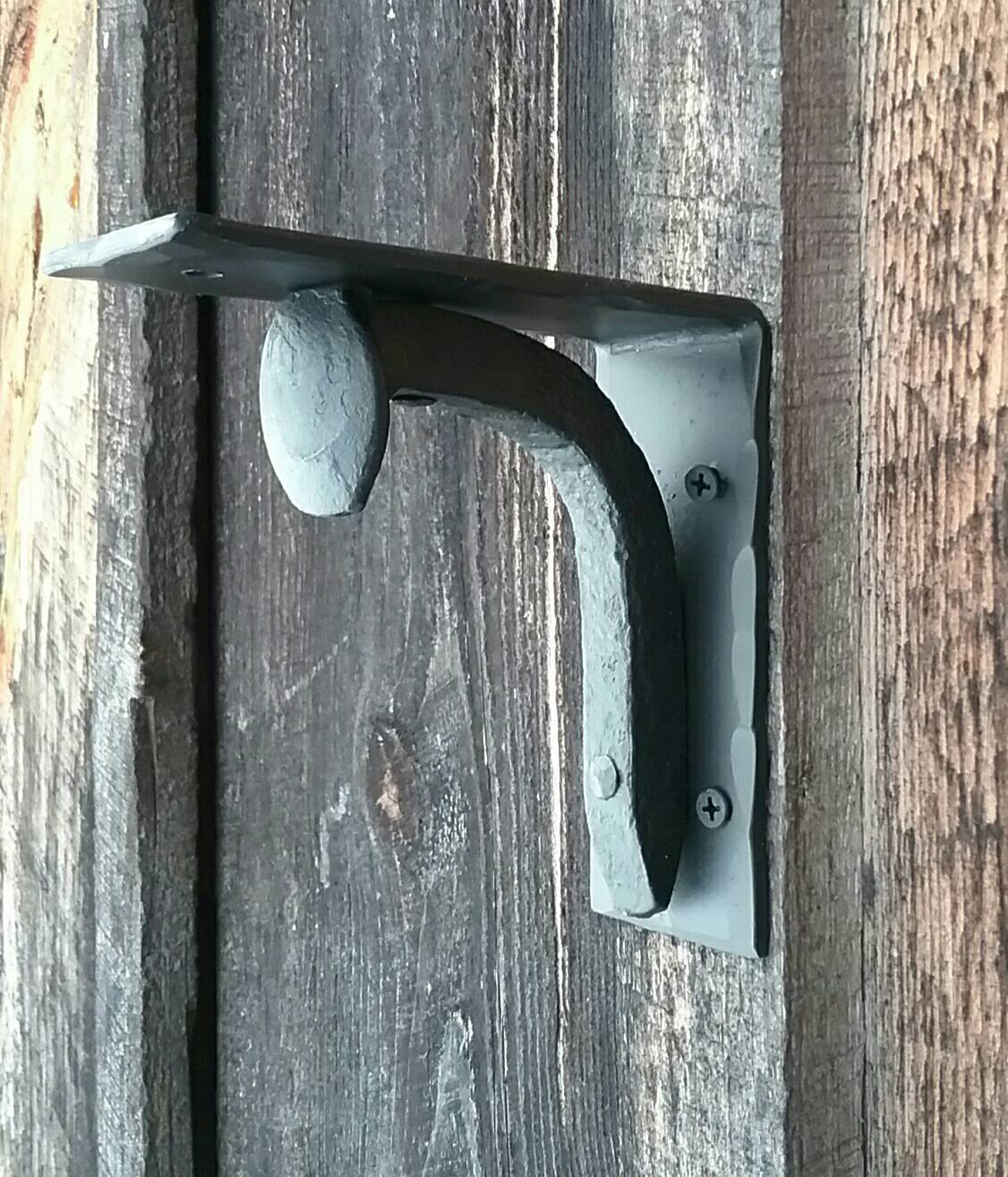 Set of 2 Hand Forged Blacksmith Made Wall Shelf Brackets Made | Etsy