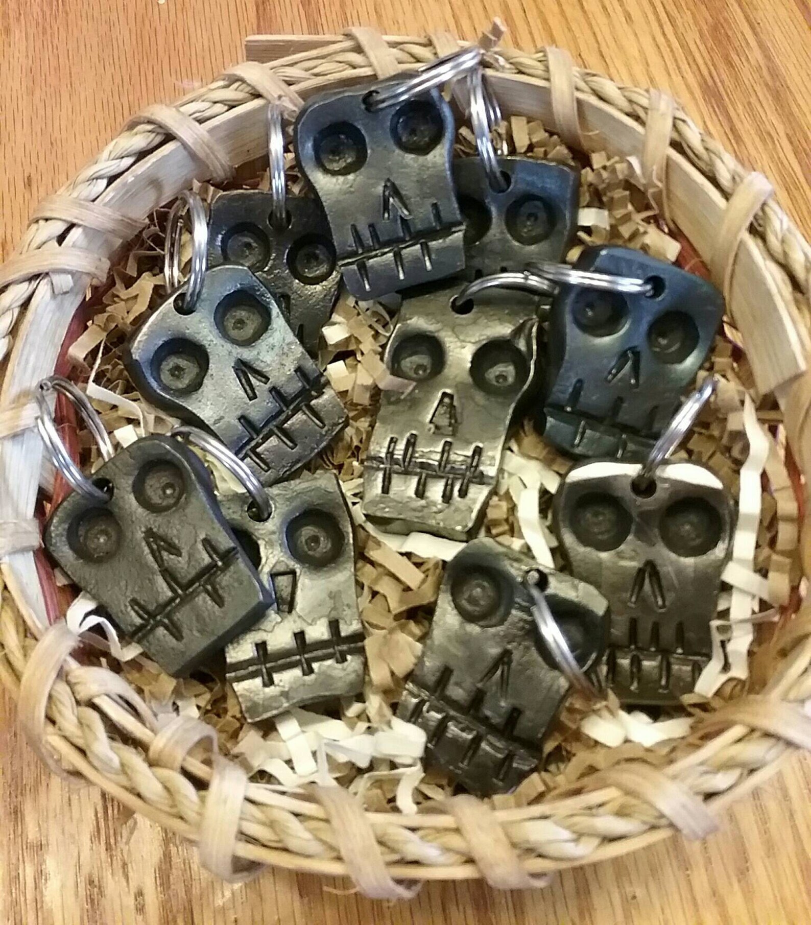 Hand Forged Steel Skull Keychain Blacksmith Made. Great Gift - Etsy