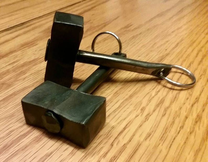 Hand Forged Thor's Hammer Keychain, Blacksmith Made. Great Gift Idea ...