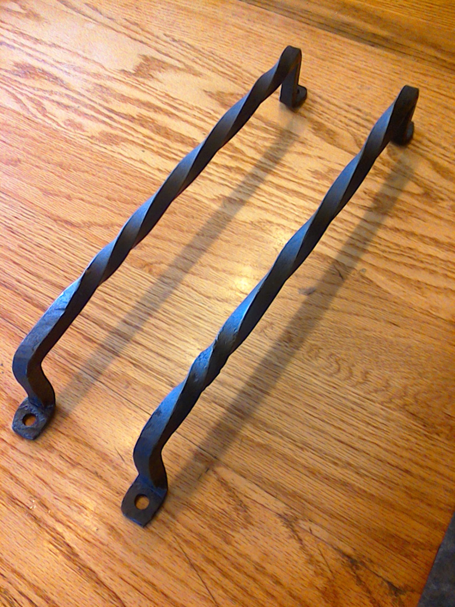 Set of 2 Large Twisted Hand Forged Handles or Door Pulls - Etsy Canada