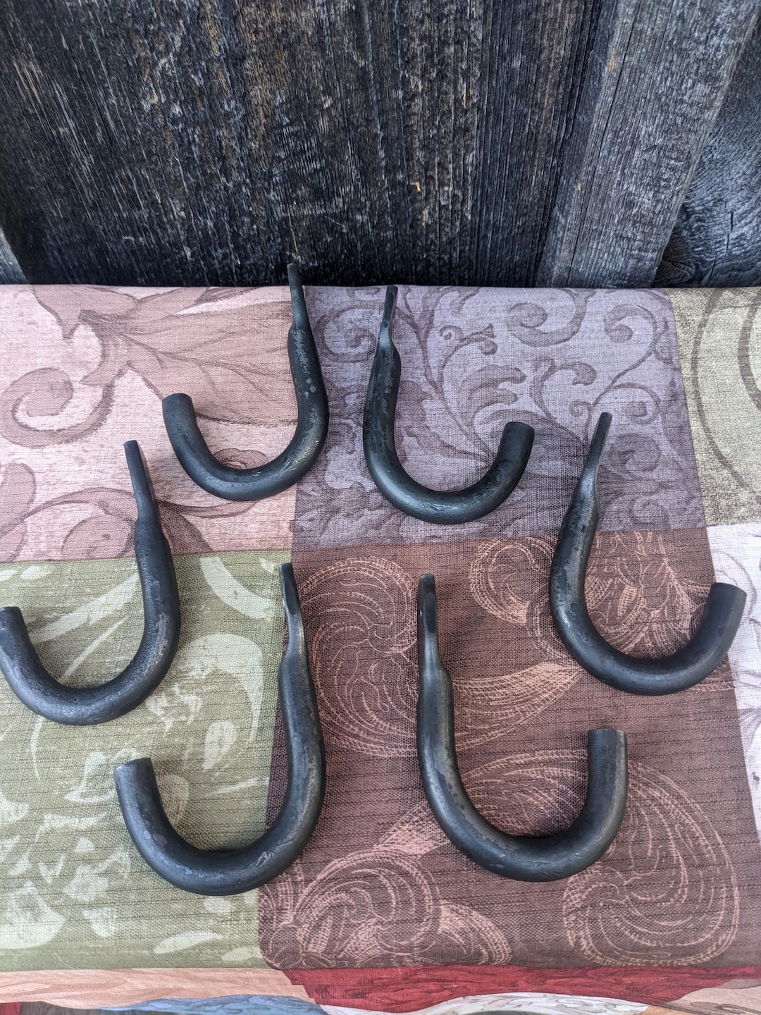 Set of Heavy Duty Hand Forged Hooks Made With 1/2" Round Stock Steel ...