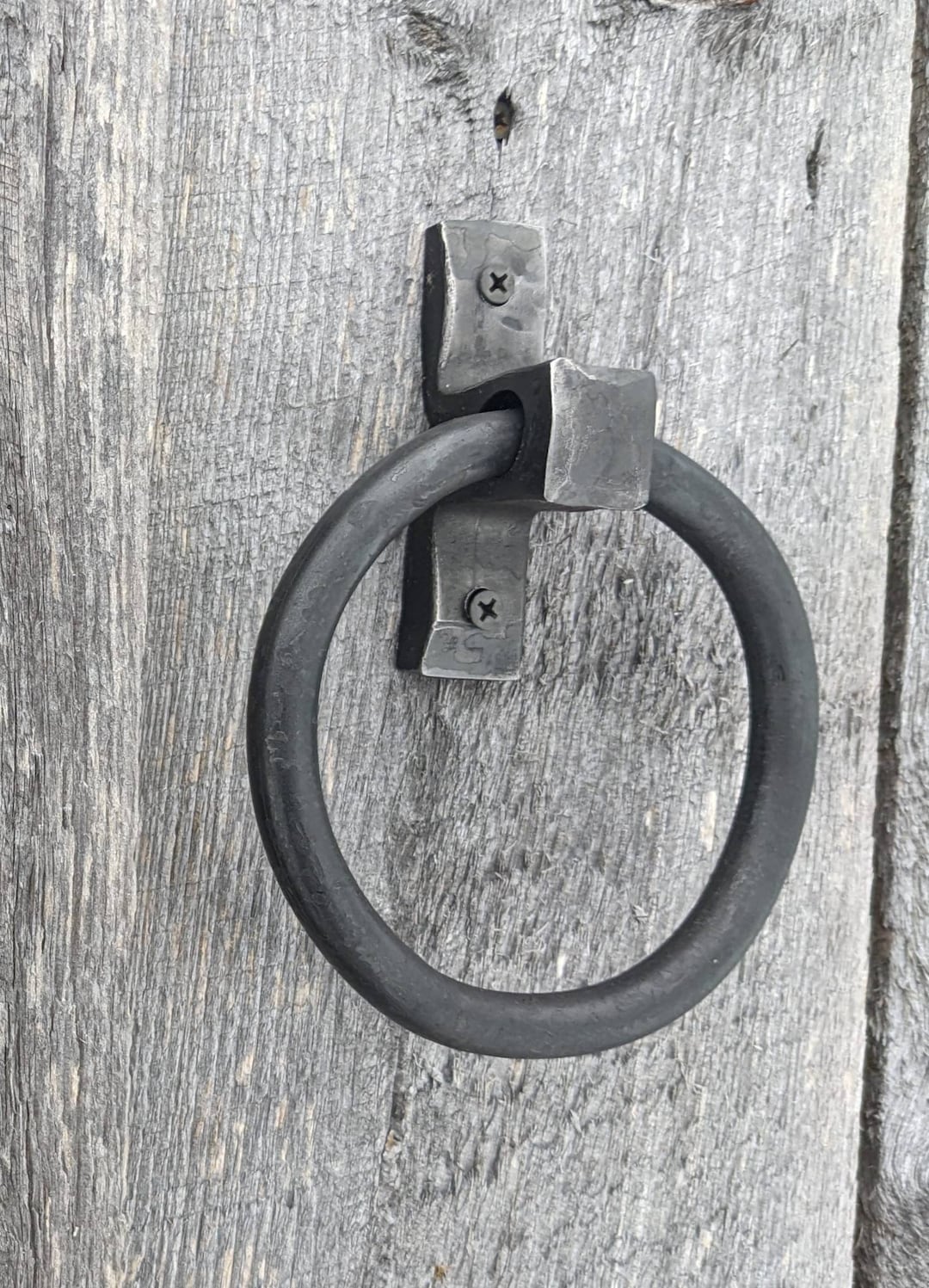 Single Large Hand Forged Ring Handle - Etsy