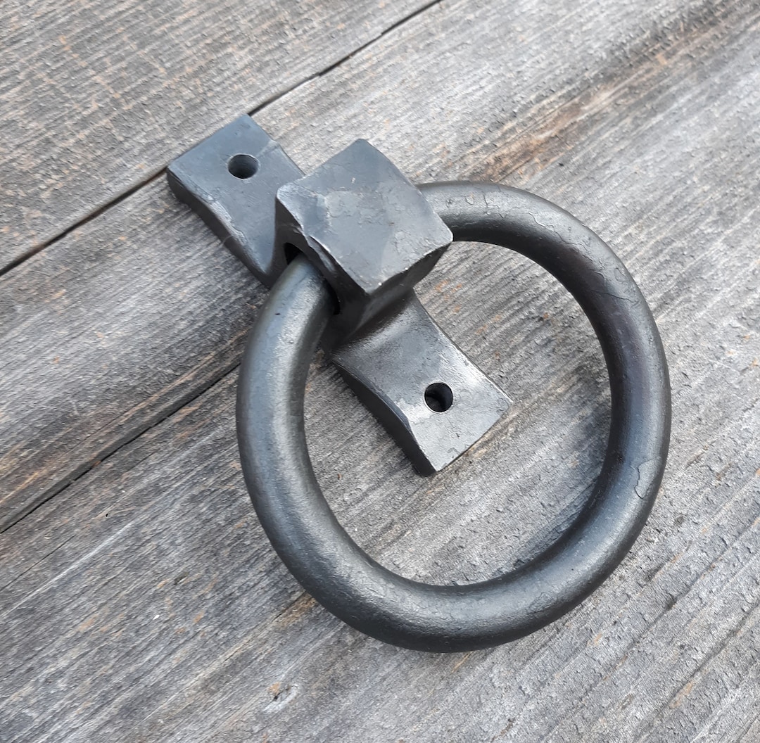 Single Round Ring Hand Forged Handle, Door Pull, Door Knocker, Tie Down ...
