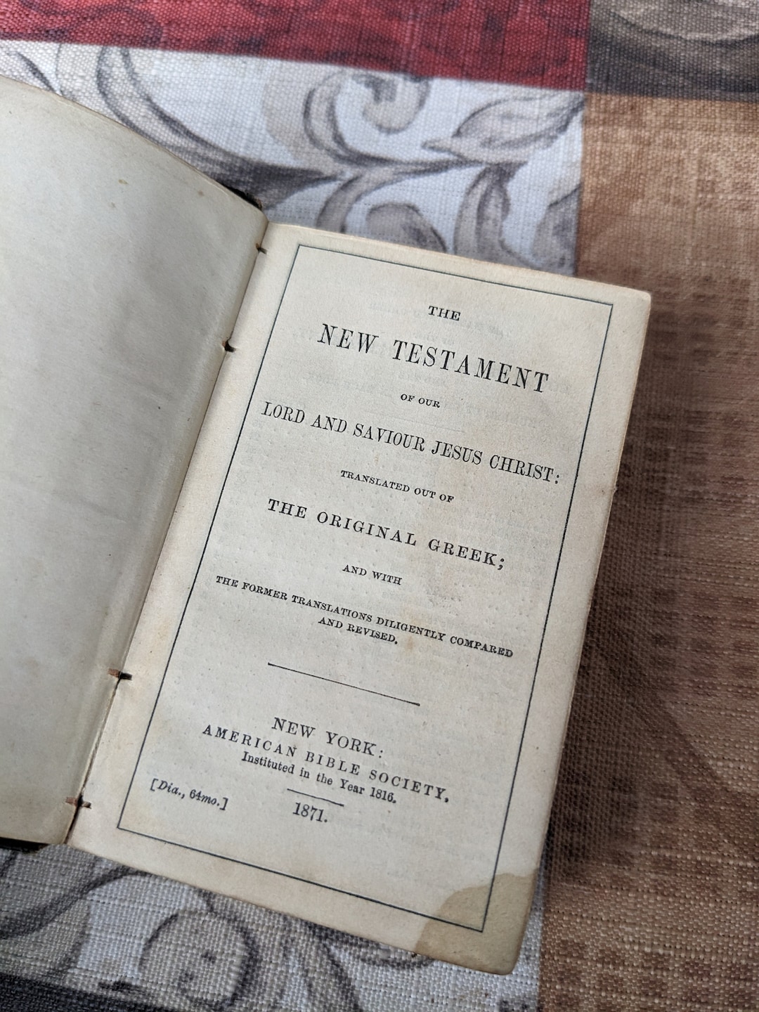 Antique 1871 Pocket Bible: New Testament, American Bible Society - Etsy