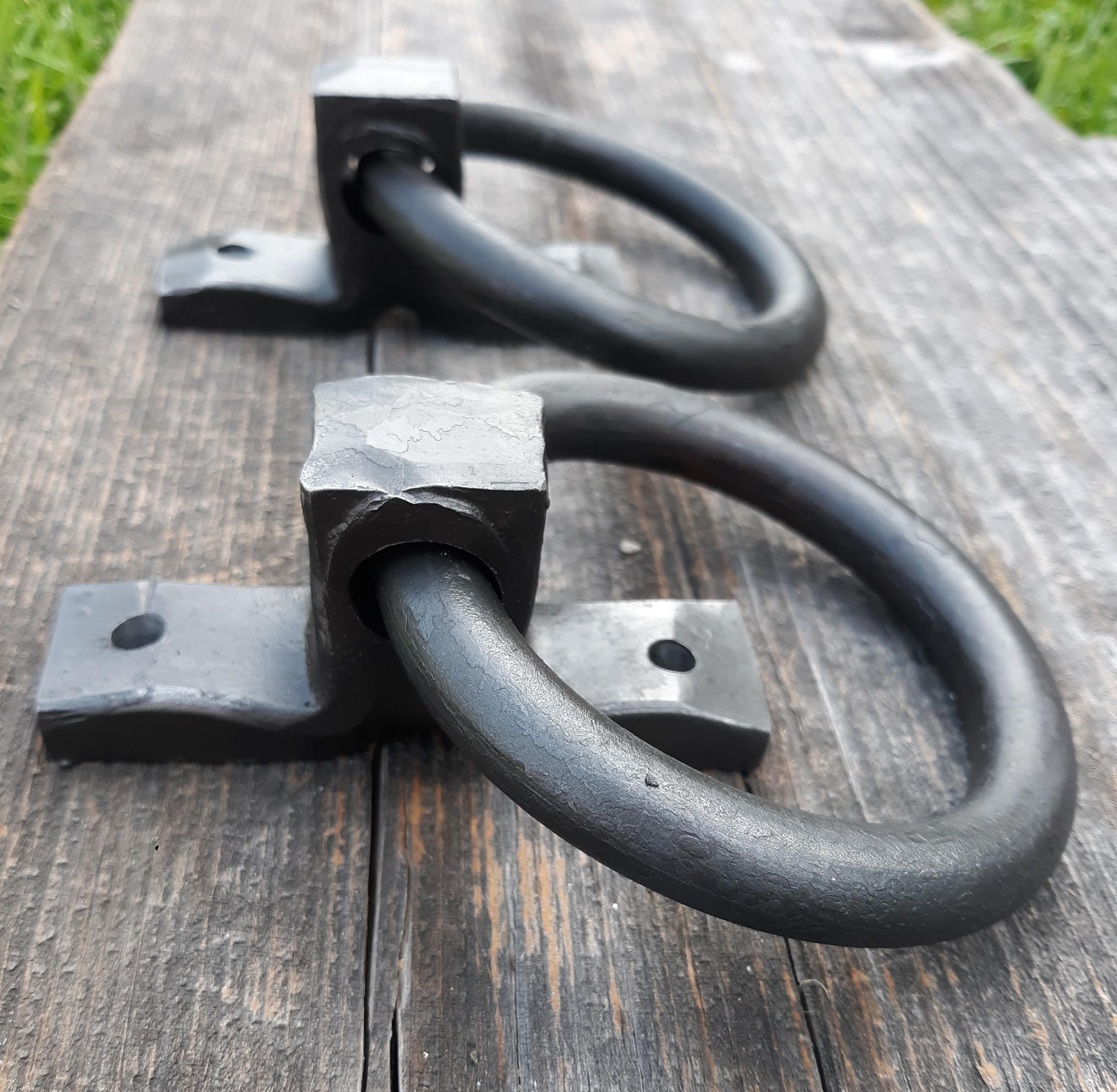 Set of 2 Round Ring Hand Forged Handles Door Pulls Door - Etsy Canada