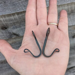 Set of Four Sturdy Hand Forged Hooks Made From Horseshoe Nails. Vintage ...