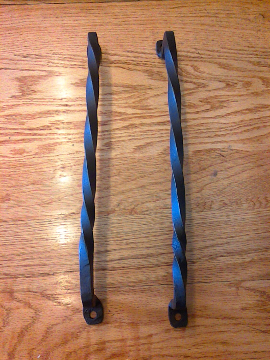 Set of 2 Large Twisted Hand Forged Handles or Door Pulls - Etsy Canada