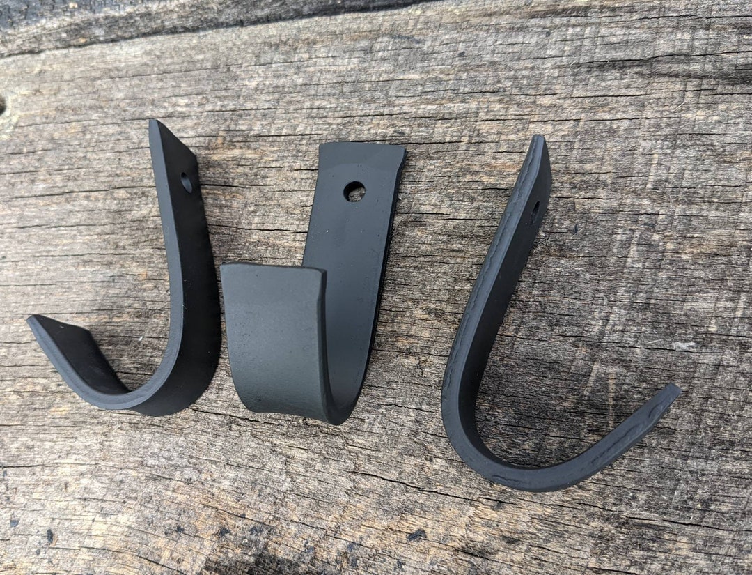 Set of Three or Six Hand Forged Hooks Made With 1" Steel . Vintage ...