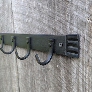 Hand Forged Steel Storage Rack With 5 Hooks, Kitchen or Closet ...