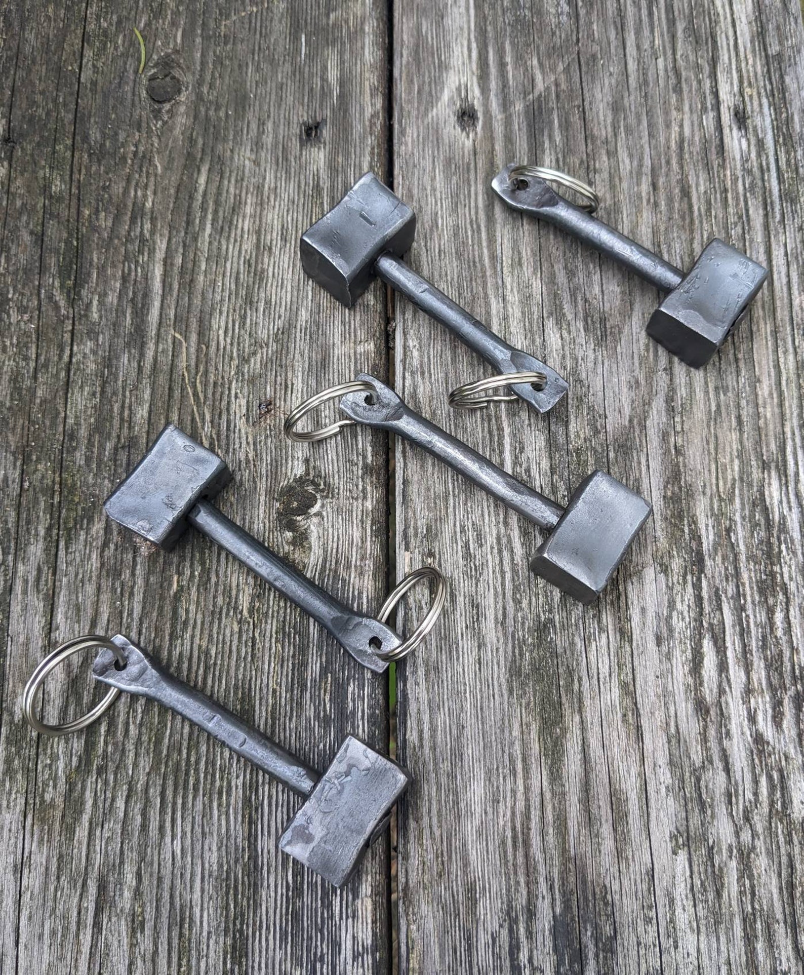 Hand Forged Thor's Hammer Keychain, Blacksmith Made. Great Gift Idea ...