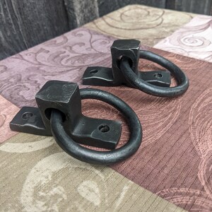 Small Hand Forged Ring Handles or Door Pulls - Etsy